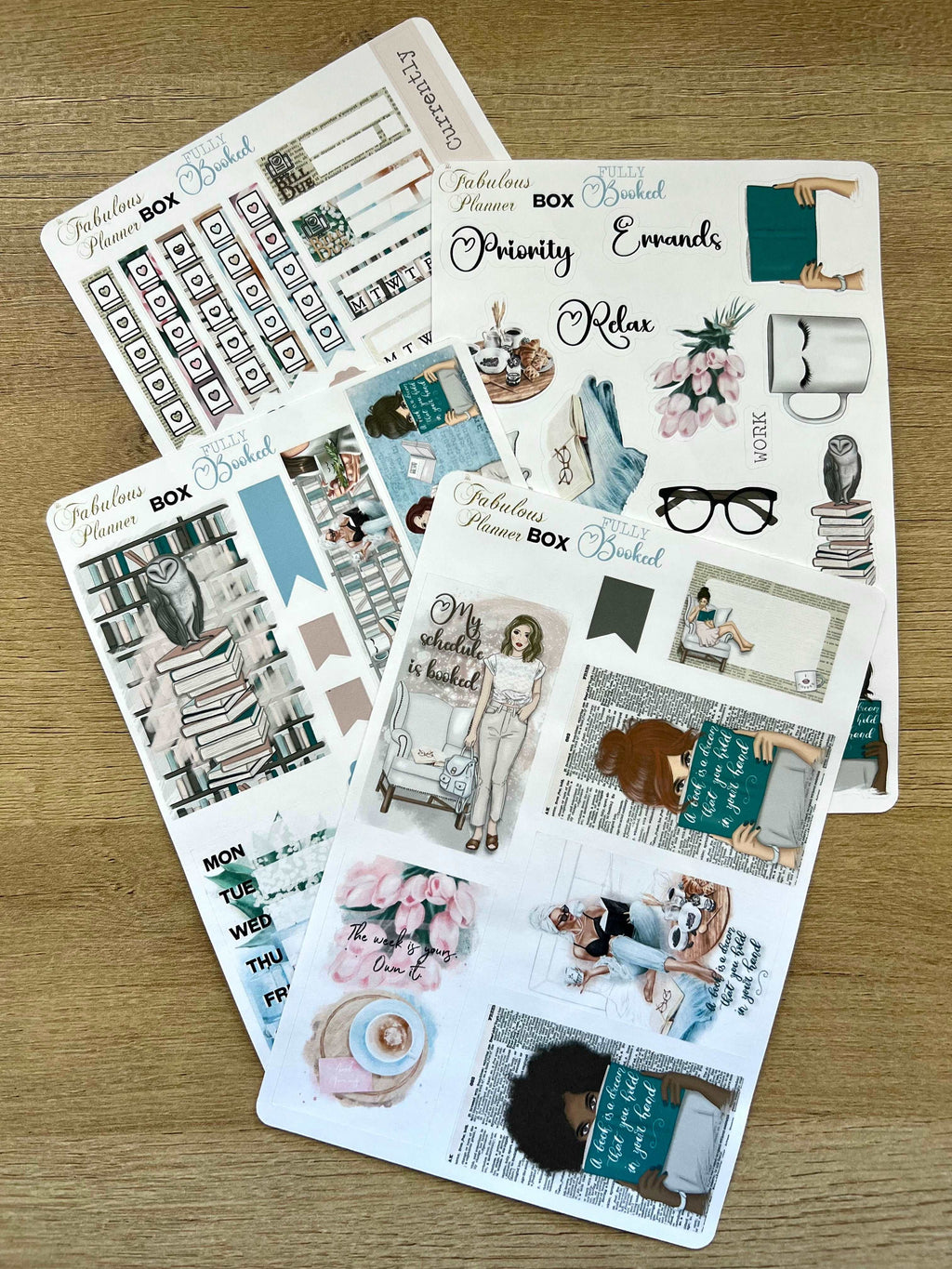 Fully Booked Stickers Kit - 4 Sheets | A Blissfully Beautiful Boutique