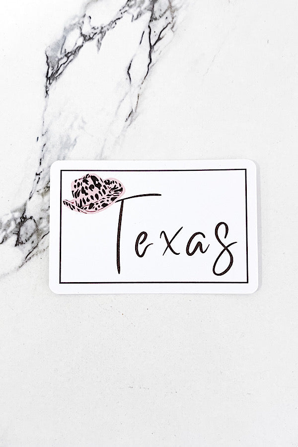 [STICKER] Texas Tan Cow Print Hat | A Blissfully Beautiful Boutique