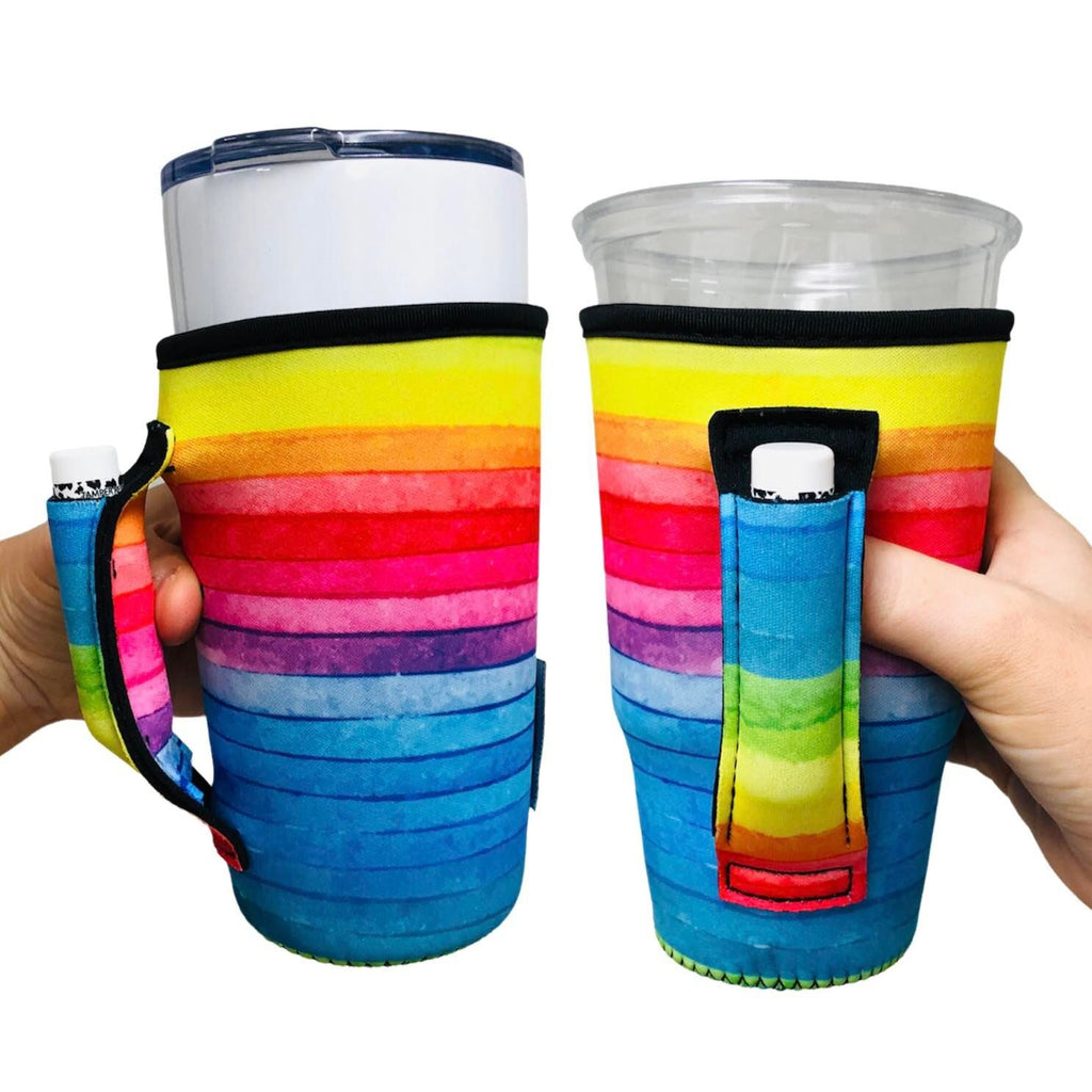 Rainbow 20oz Large Coffee / Tea / Tumbler Handler™ | A Blissfully ...